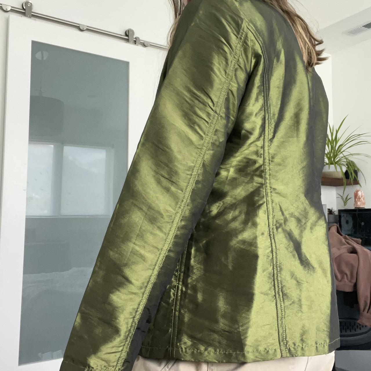 Chicos metallic green jacket Could be styled with ... - Depop