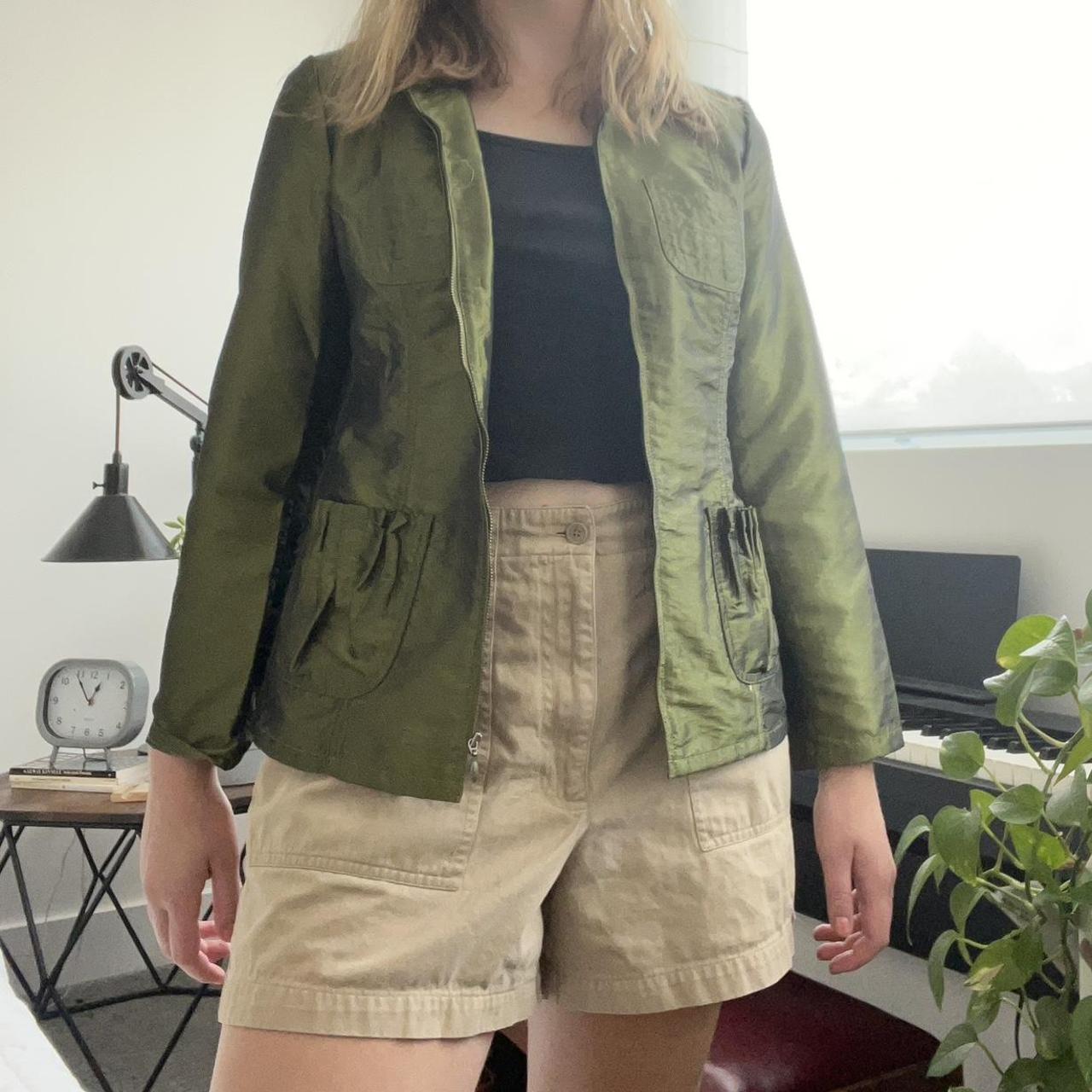 Chicos metallic green jacket Could be styled with ... - Depop