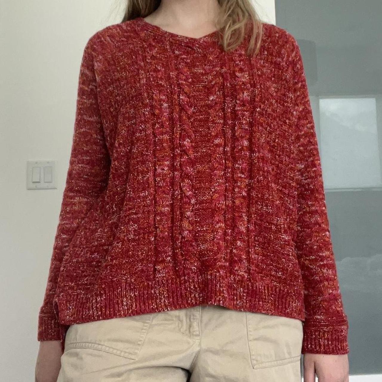 Time and Tru red v neck sweater🔥‼️ Could be styled... - Depop