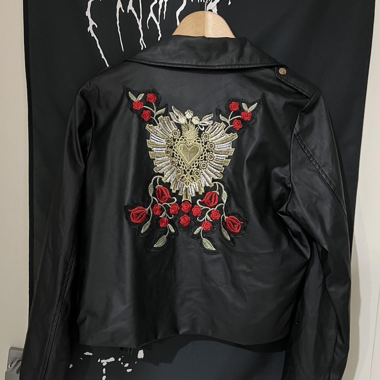 Sacred heart and roses jacket - Depop