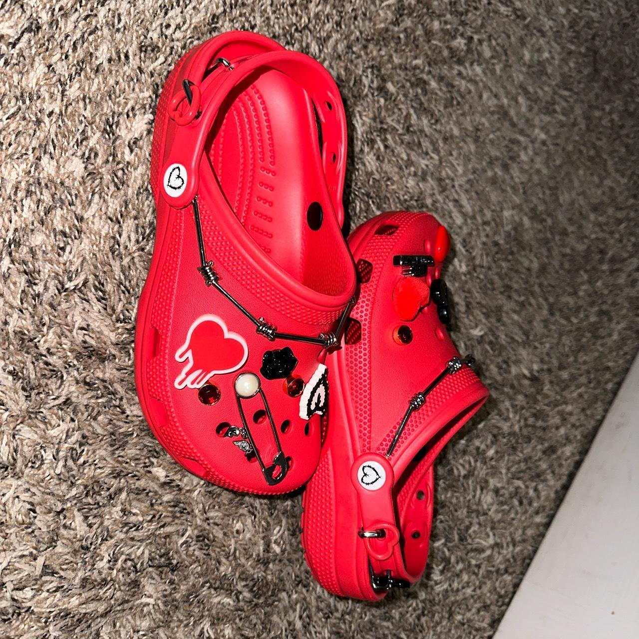 Karol G crocs only worn twice All charms included... - Depop