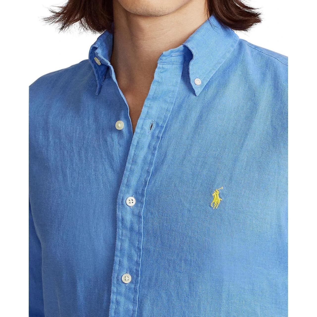 Polo Ralph Lauren Men's Classic Fit Linen Flax Shirt... - Depop