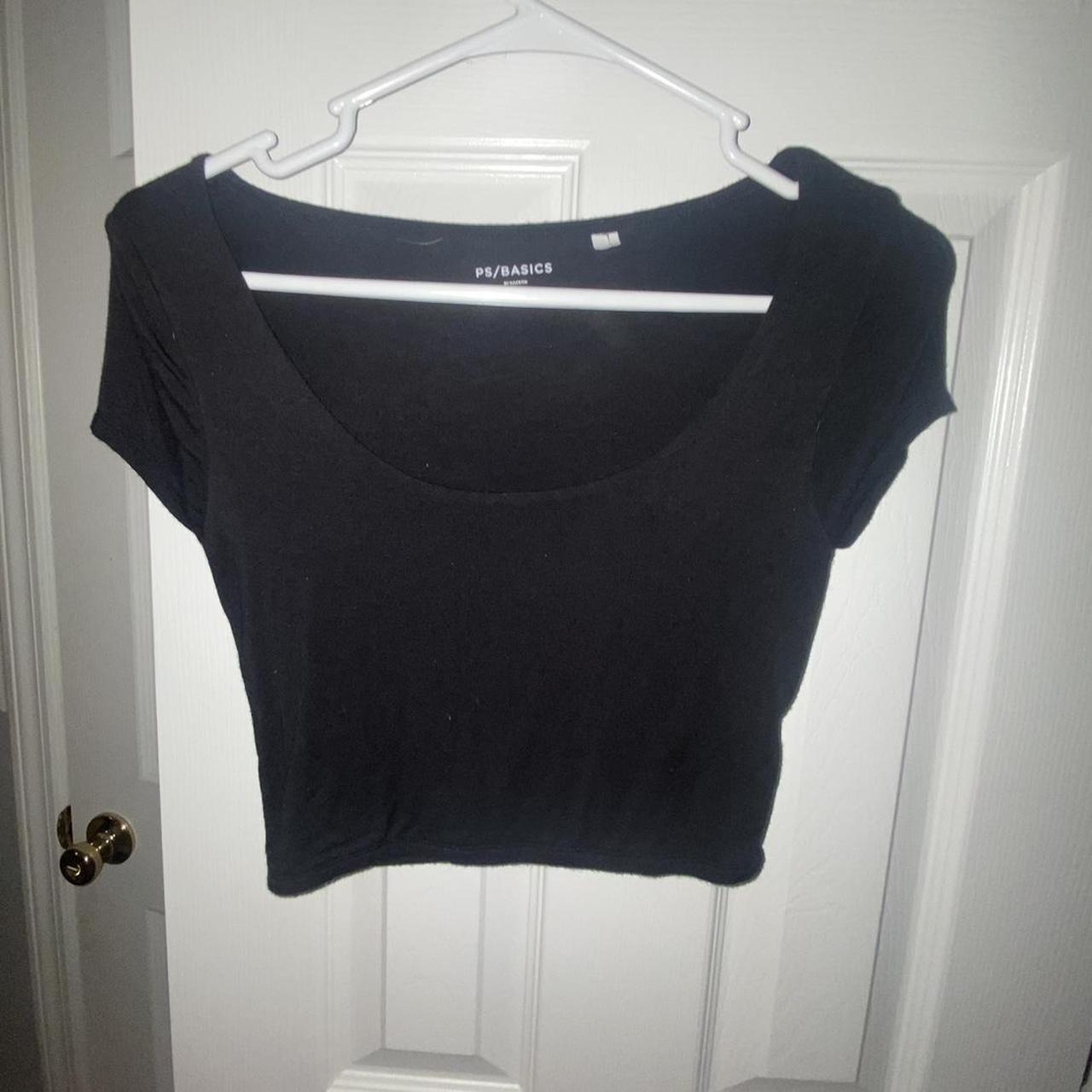 pacsun basic black crop top - Depop