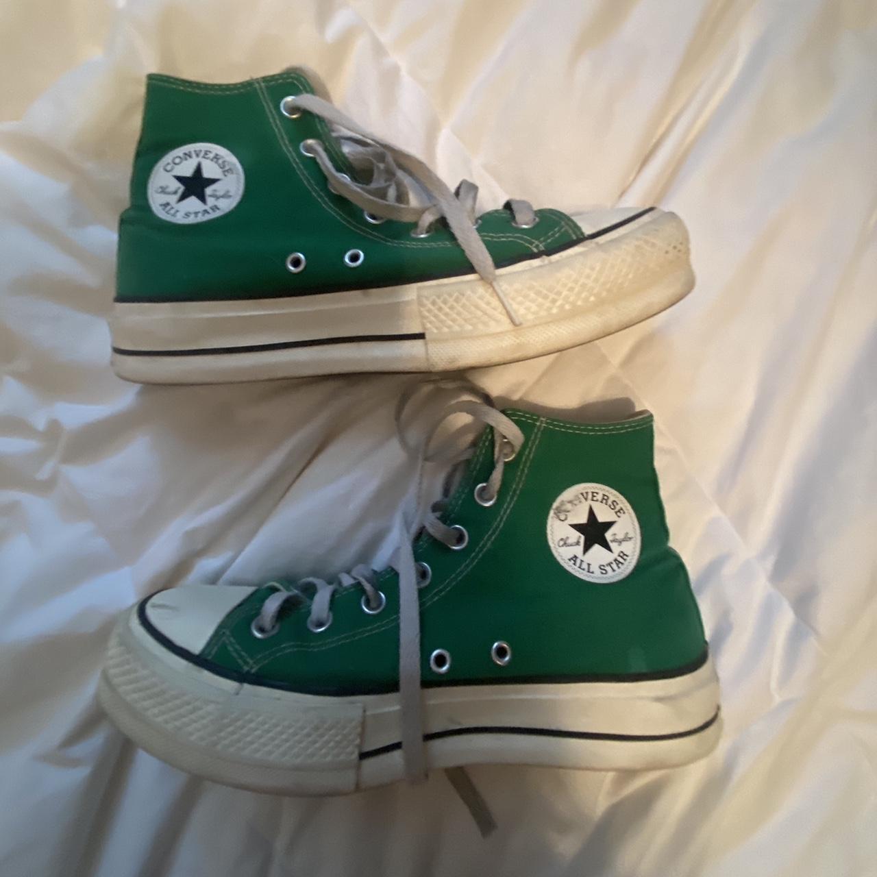 PLATFORM GREEN CONVERSE - Depop