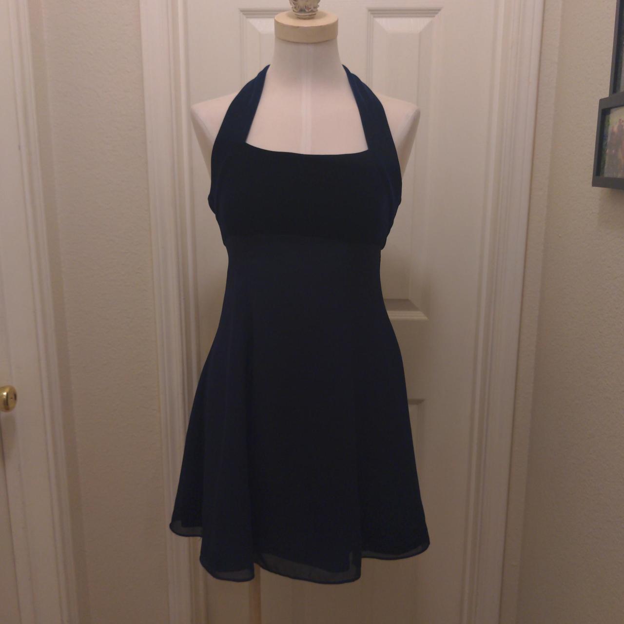 Vintage Y2K Zum Zum by Niki Livas Haltertop Navy... | Depop