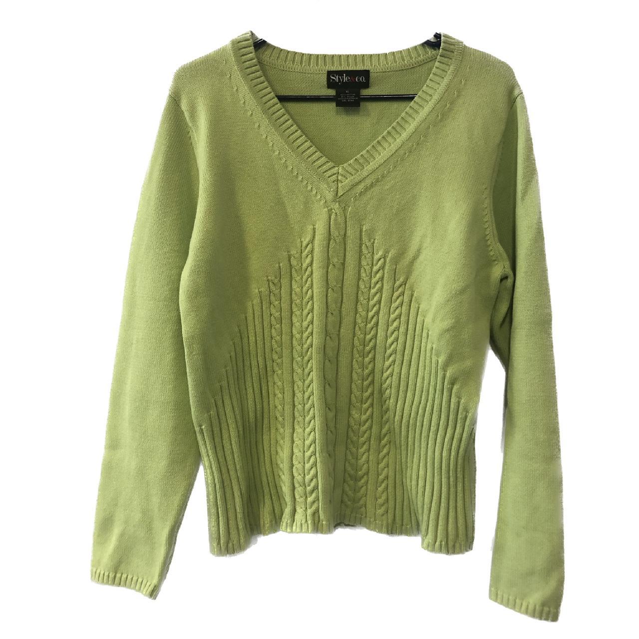 Style & Co Women's Green Jumper | Depop