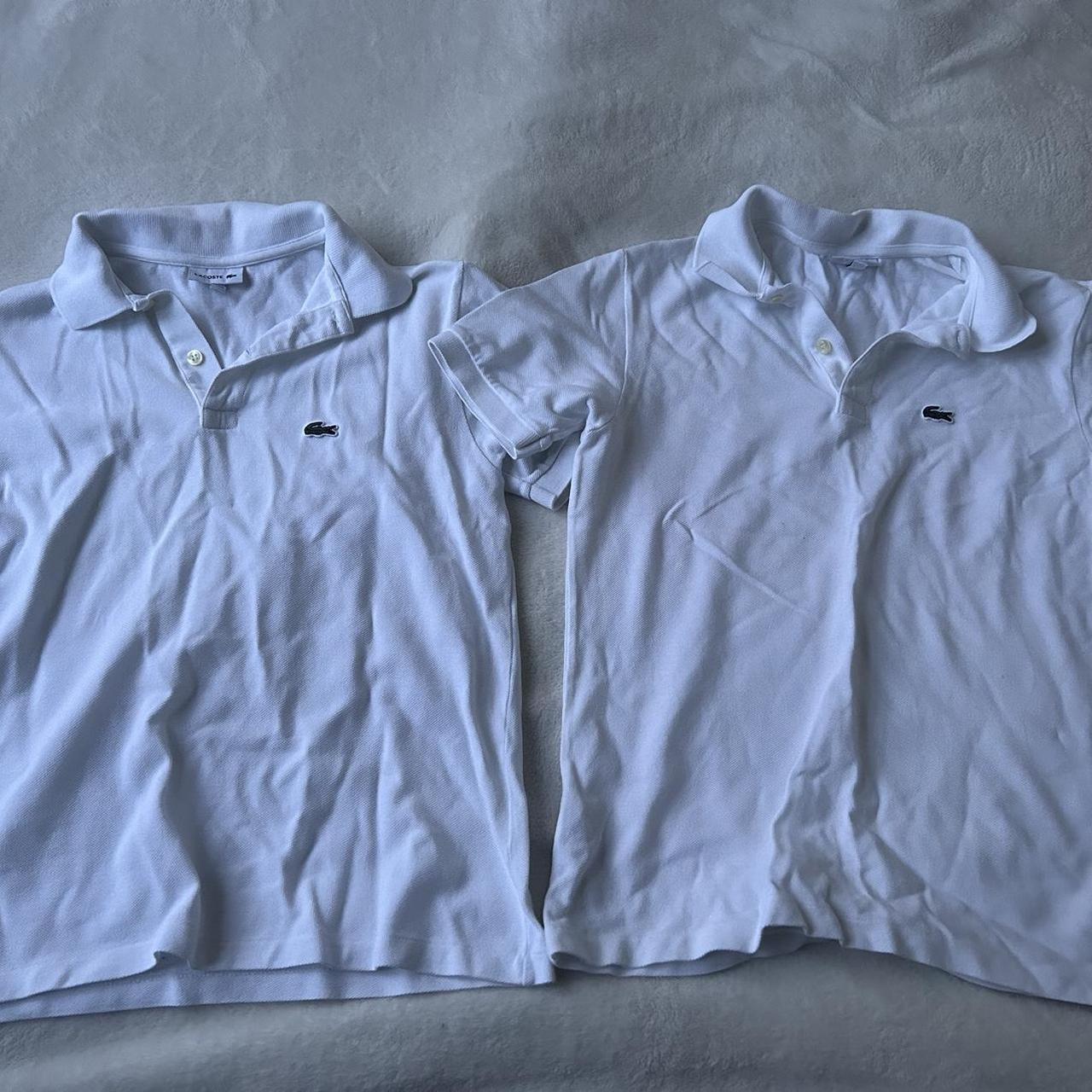Lacoste white polo shirt 2x great condition size xs - Depop