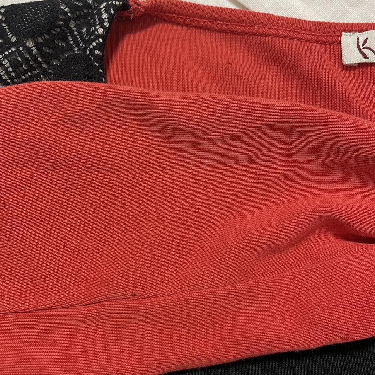y2k red & black long sleeve graphic print with zip... - Depop
