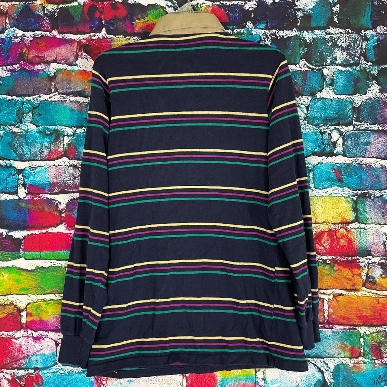 Vintage Jonathan Quale Striped Polo Shirt Long... - Depop