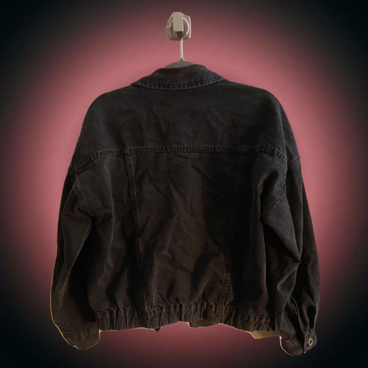 Super cool black denim jacket- looks more grey on... - Depop