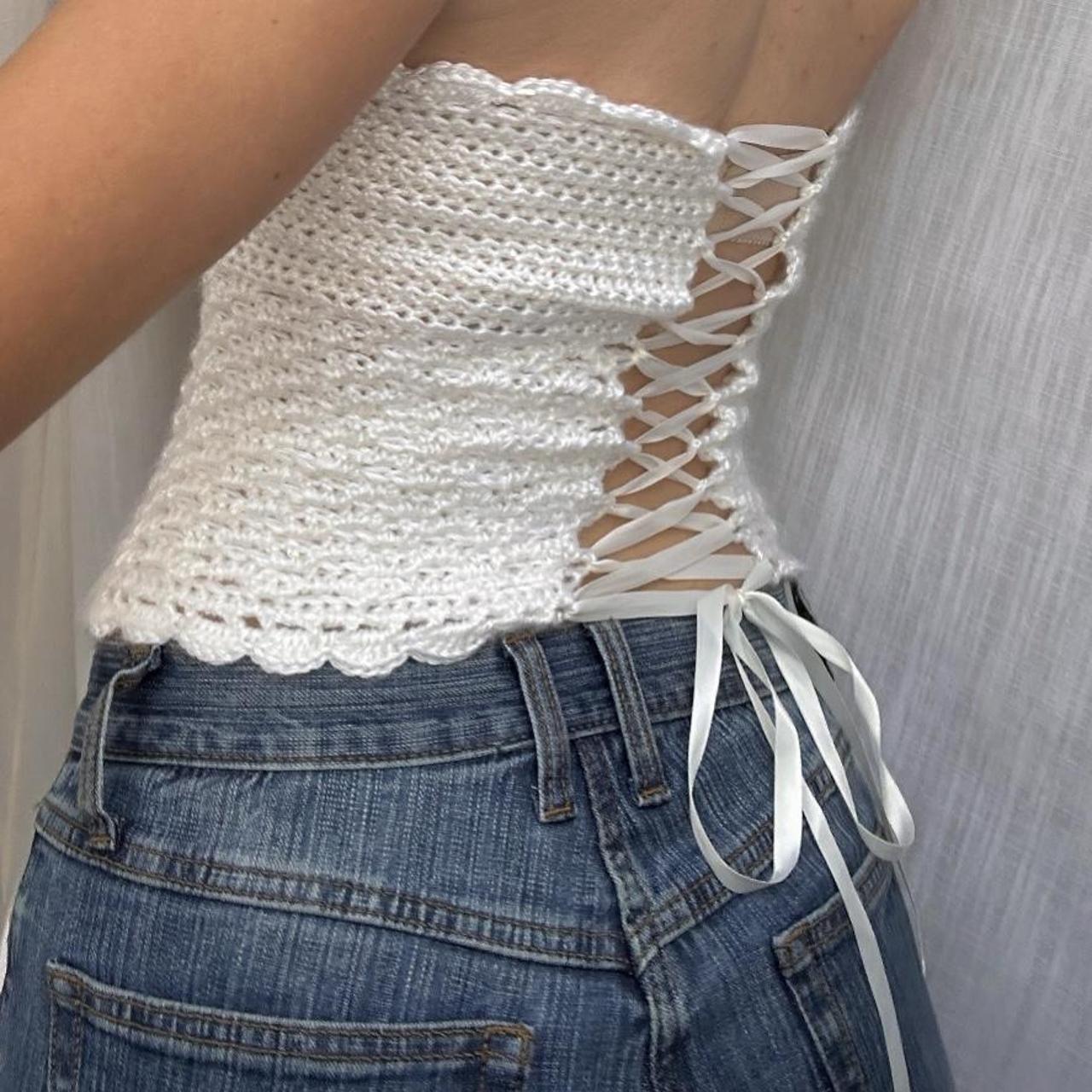 Crochet corset !!! 🦢🧁🕊️ This hand crocheted corset... - Depop