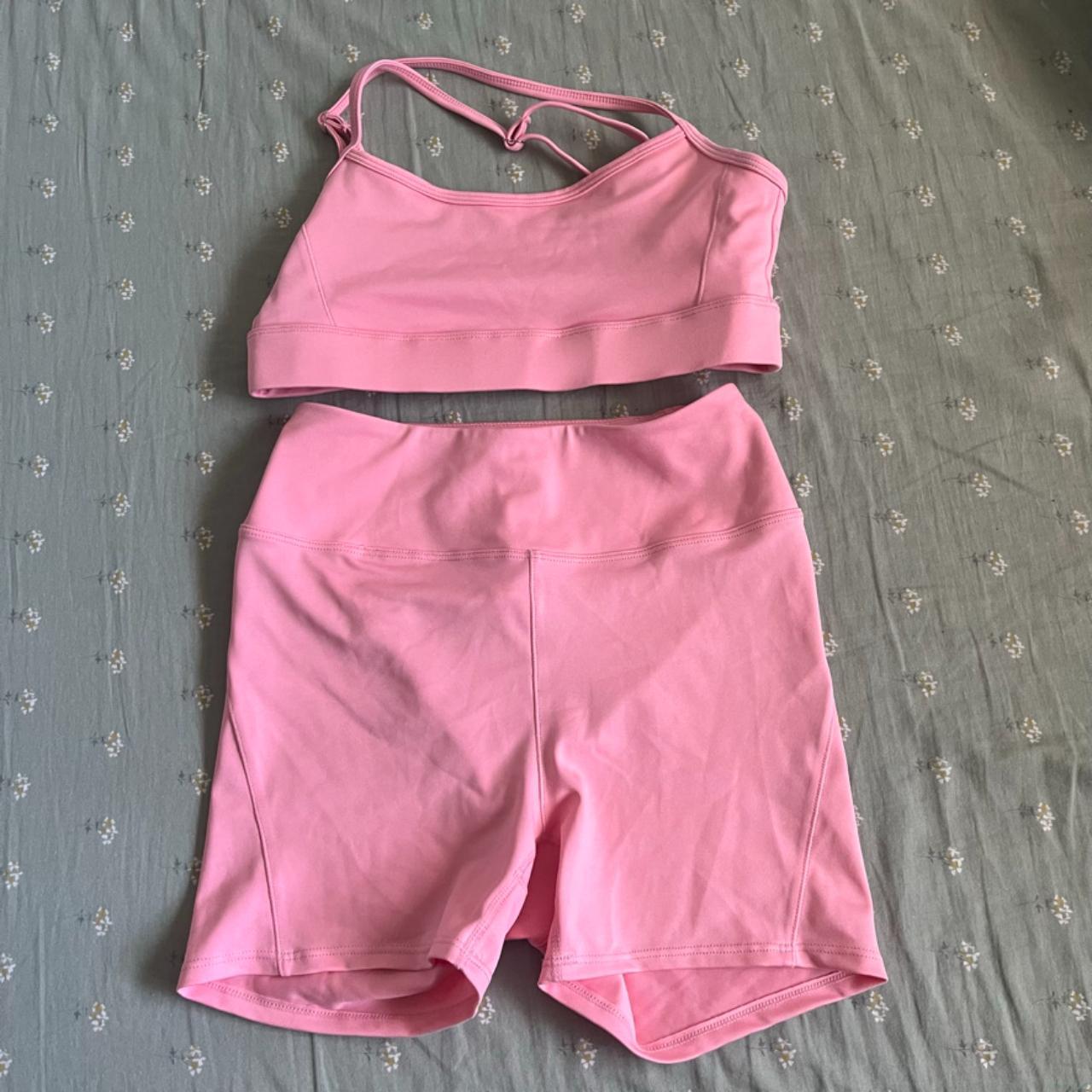 women's pink workout set ♡ ♡ details ♡ -matching... - Depop