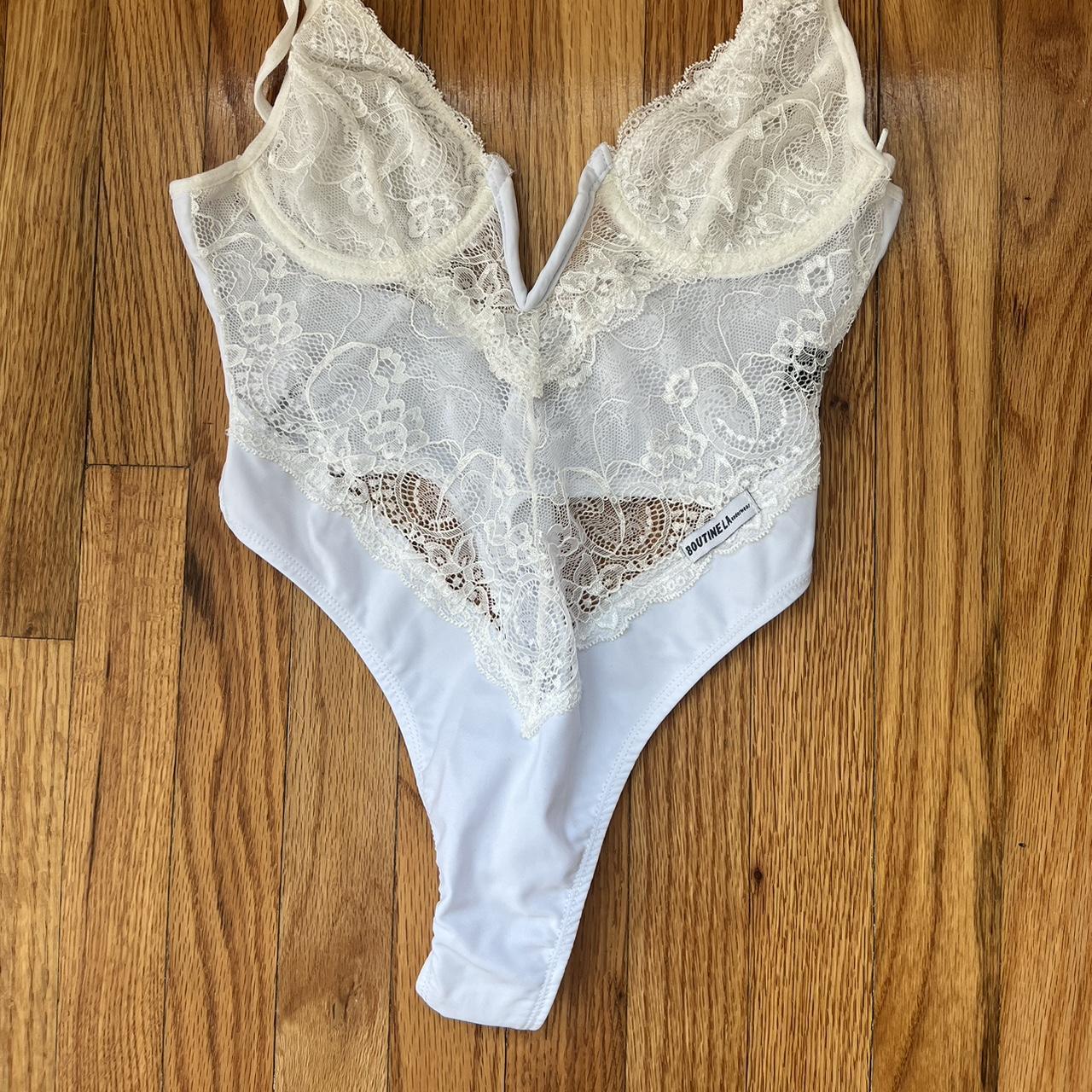 Boutique La Vie en Rose Women's White Bodysuit | Depop