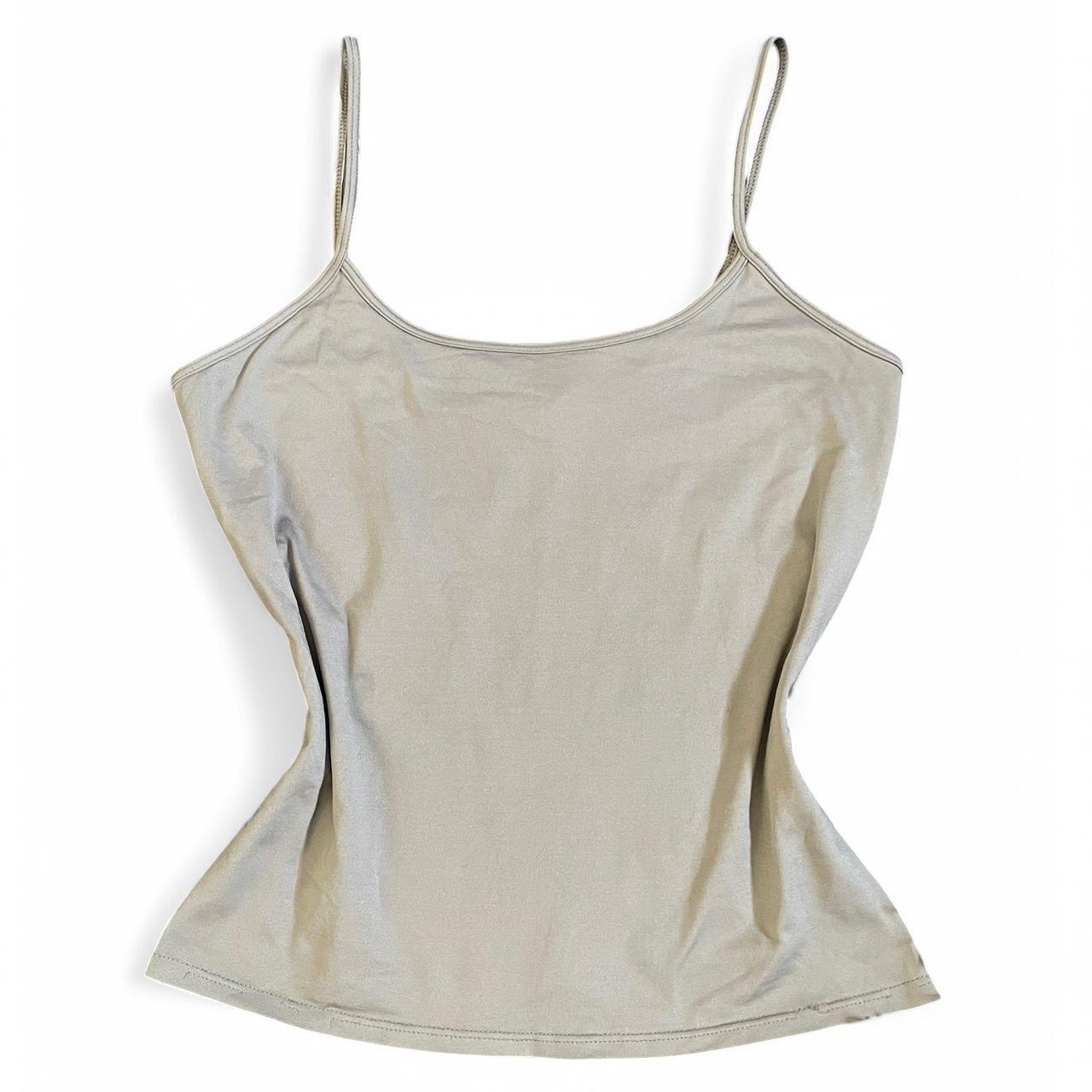 light grey tank top with adjustable straps and... | Depop