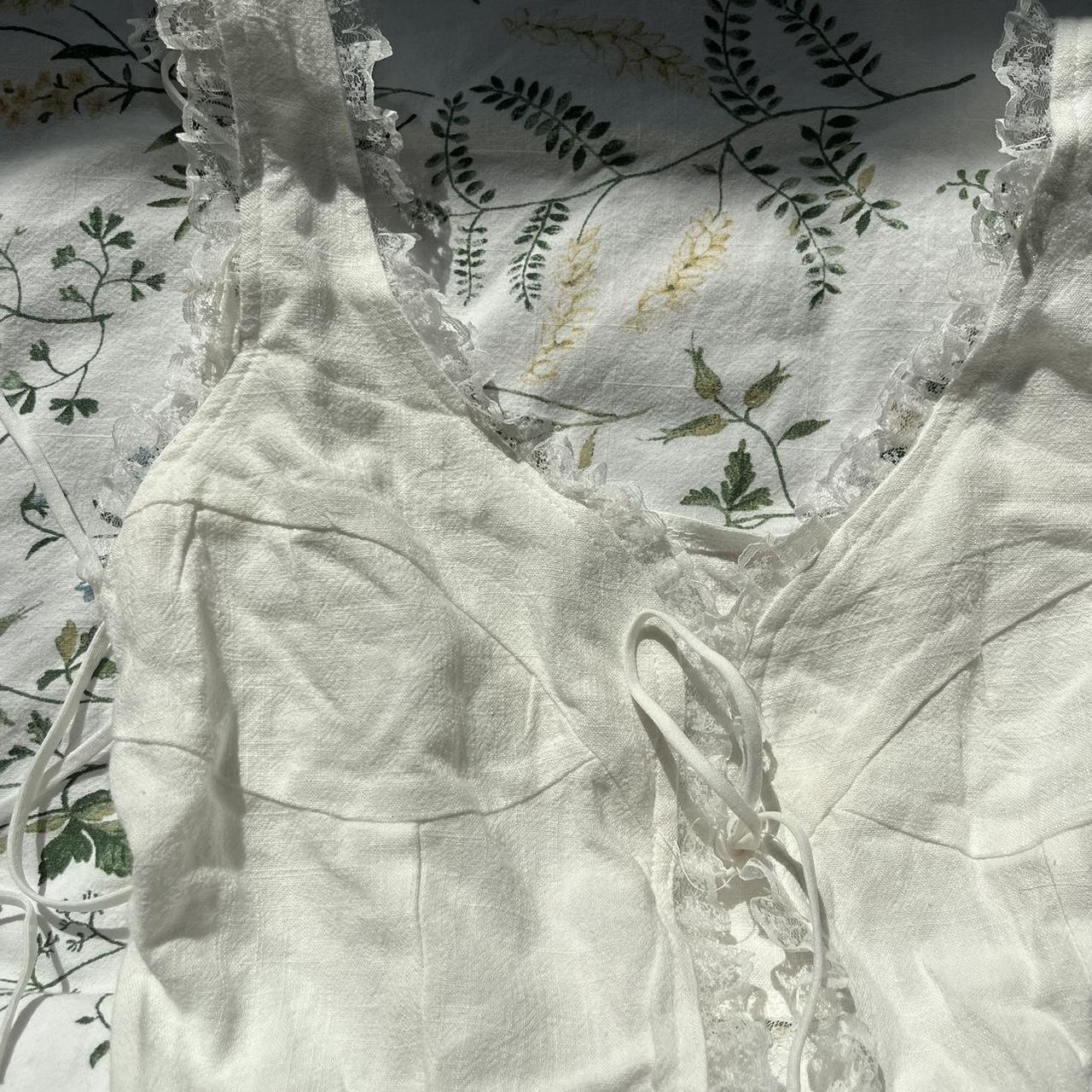 white cottagecore top originally got this from... - Depop