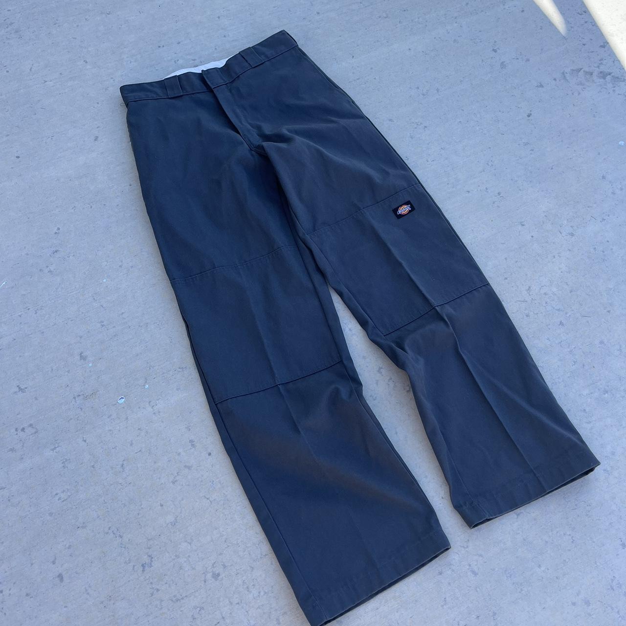 -grey baggy loose fit dickies double knee pants ... - Depop