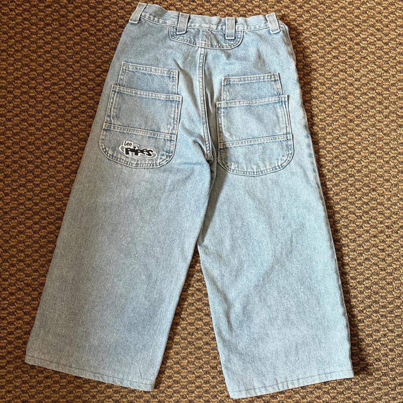 Vintage Y2K Lee Pipes Jeans baggy wide leg... - Depop