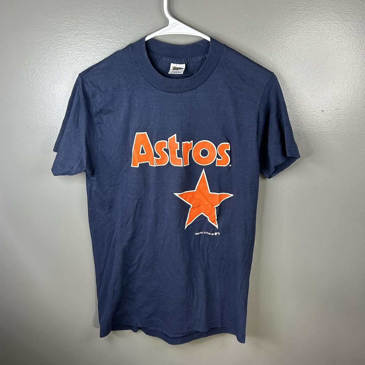 Vintage 80s 1987 MLB Houston Astros Single Stitch... - Depop