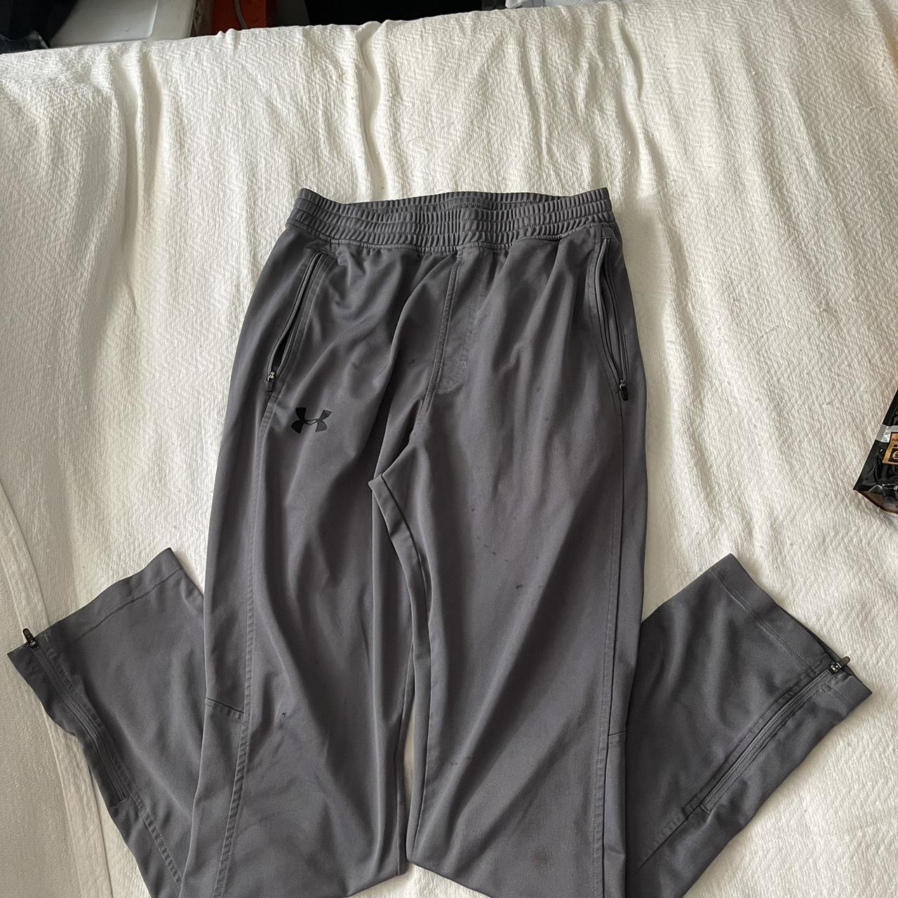 Medium grey Under Armor pants, wore a lot - Depop