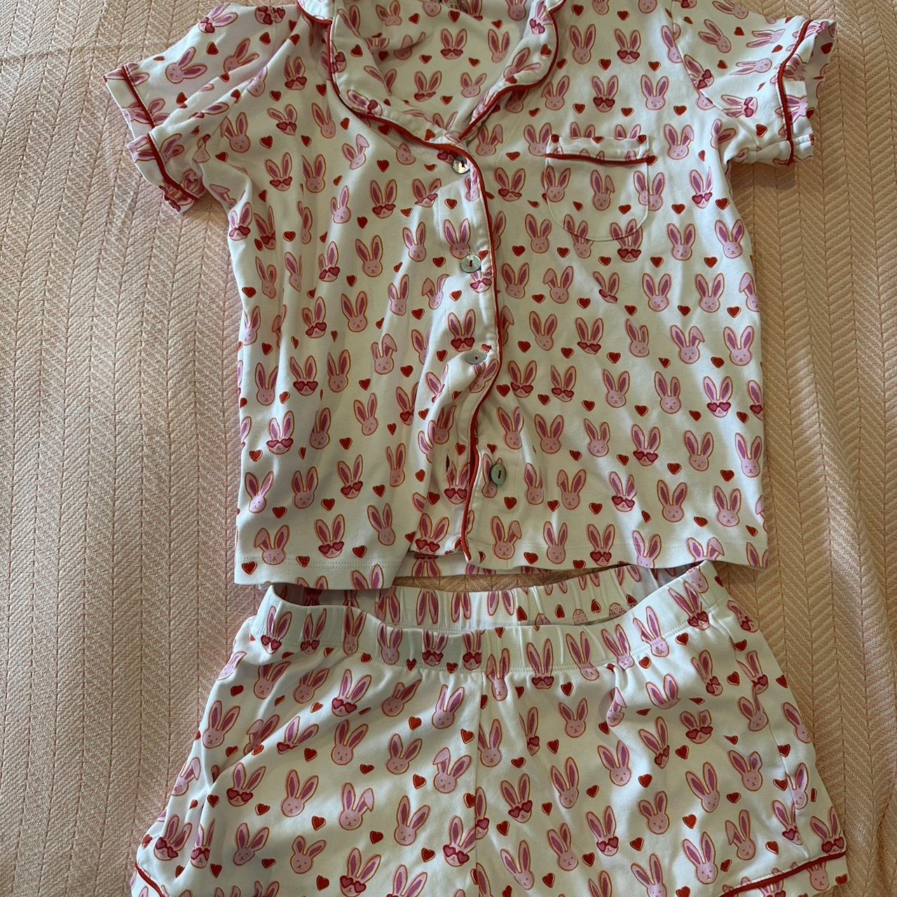 roller rabbit pink bunny pj set. worn once - Depop