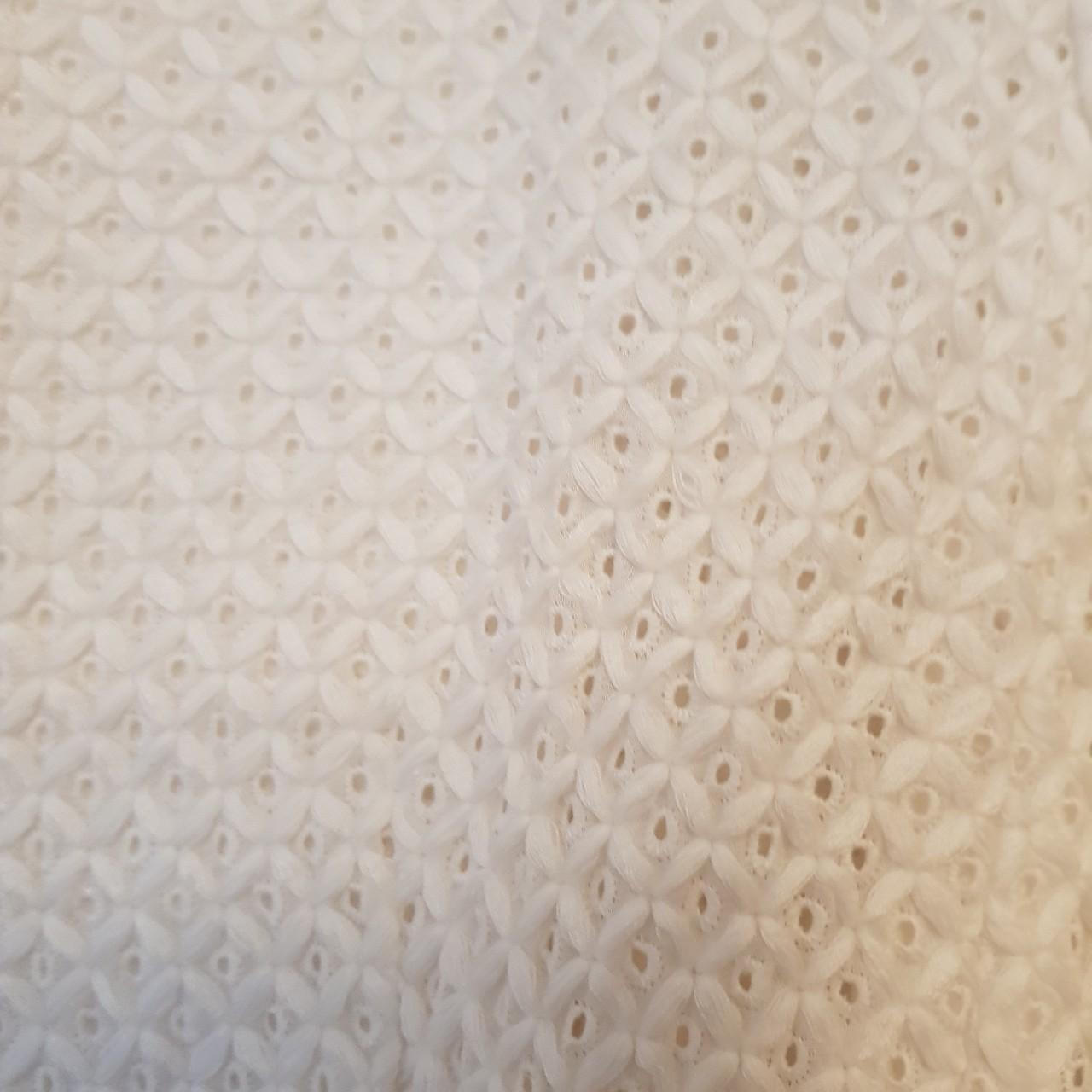 Jaeger white, Broderie Anglaise style cotton... - Depop