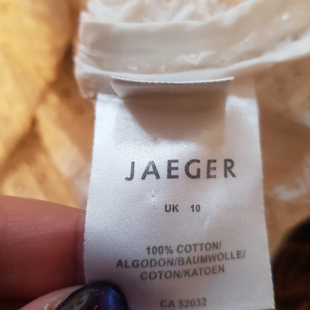 Jaeger white, Broderie Anglaise style cotton... - Depop