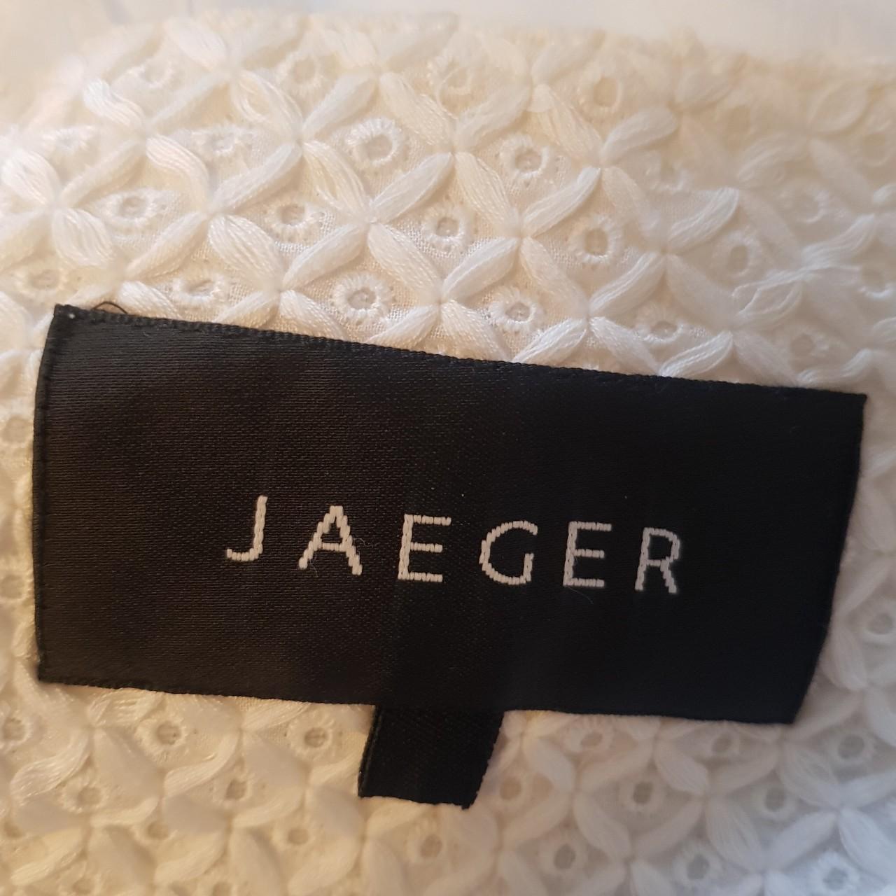 Jaeger white, Broderie Anglaise style cotton... - Depop