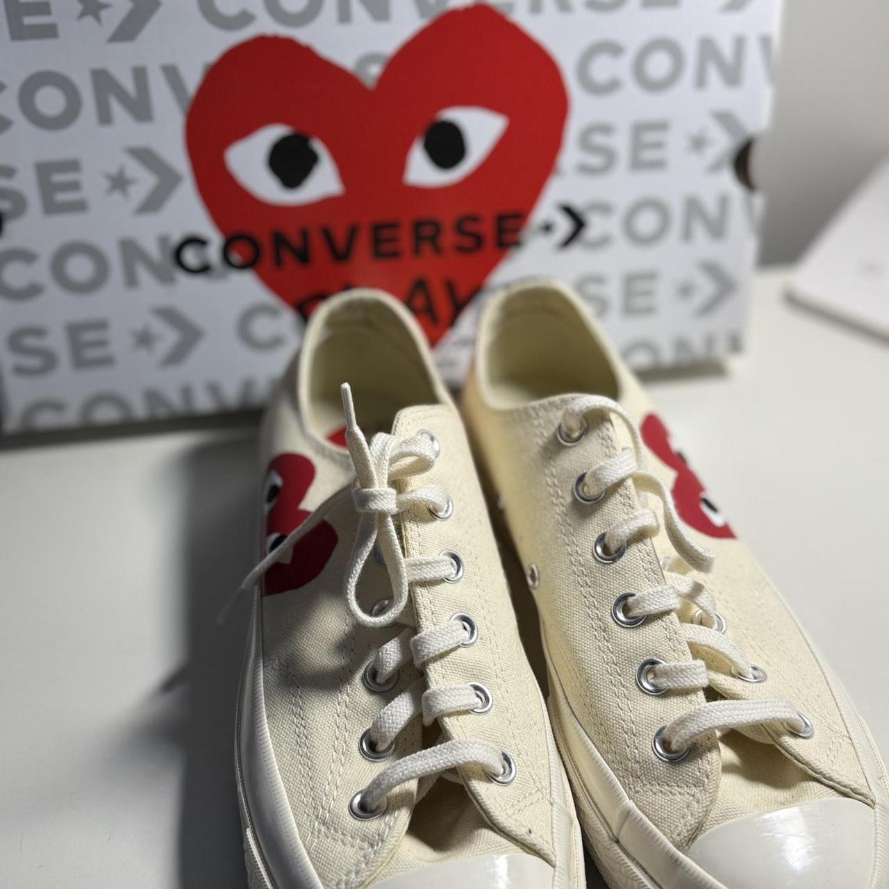 CDG Low Top White Converse Size: Men’s US 8/ Women’s... | Depop