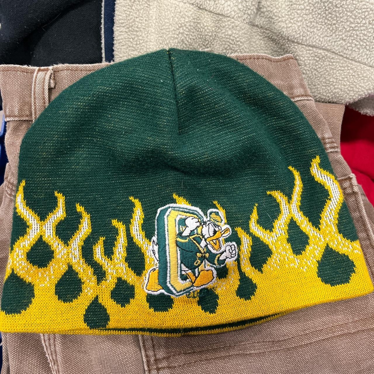 Vintage University Of Oregon Flame Beanie hat Oregon... - Depop