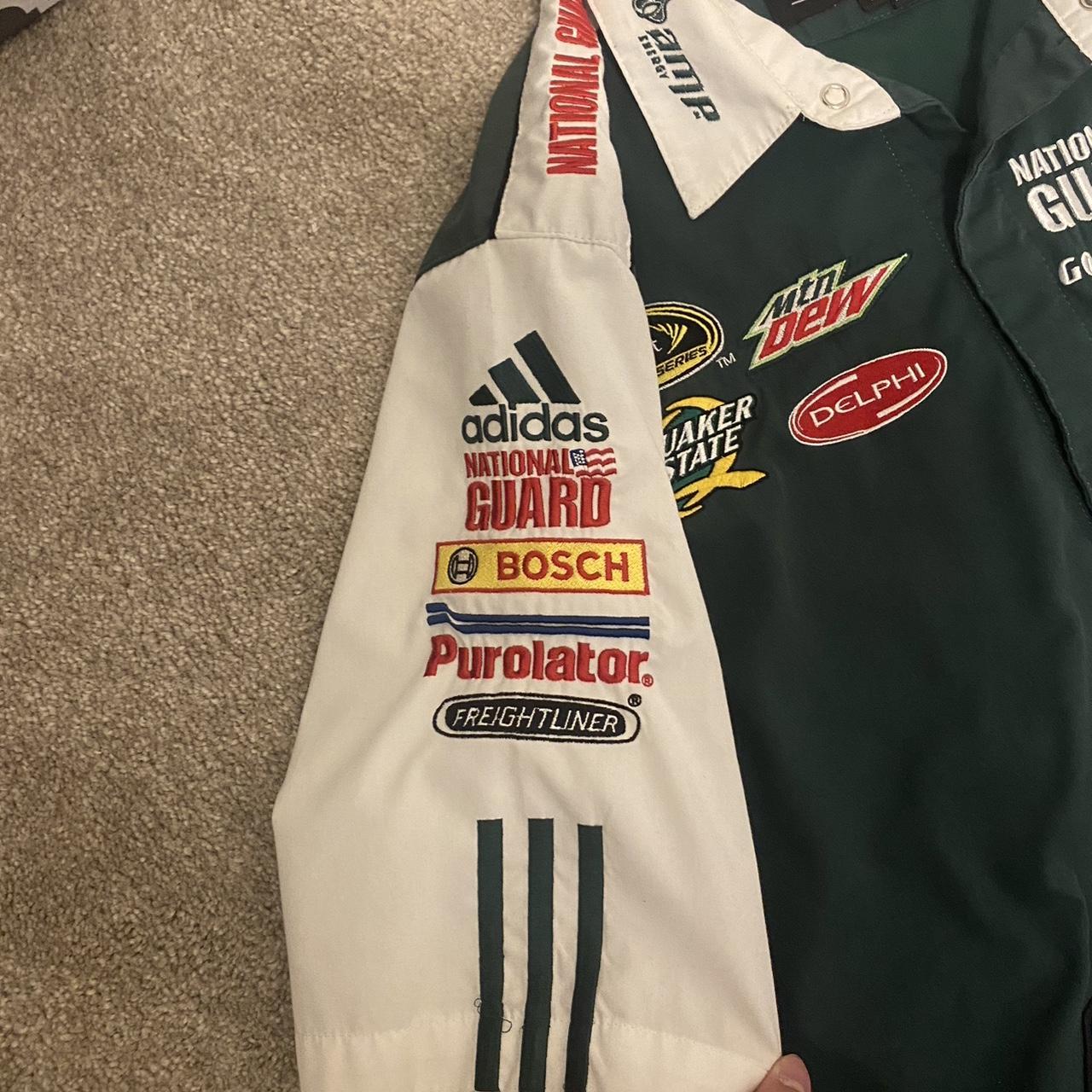 AMP Adidas Racing Button Up Cool Colors and Patches... - Depop