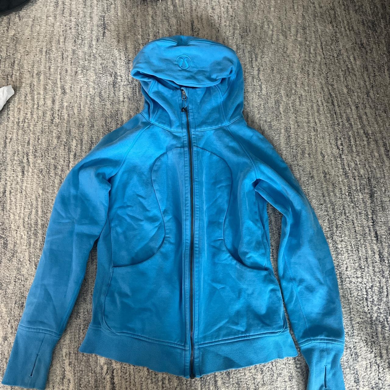 Vintage lululemon zip up- size 10- color bright blue - Depop