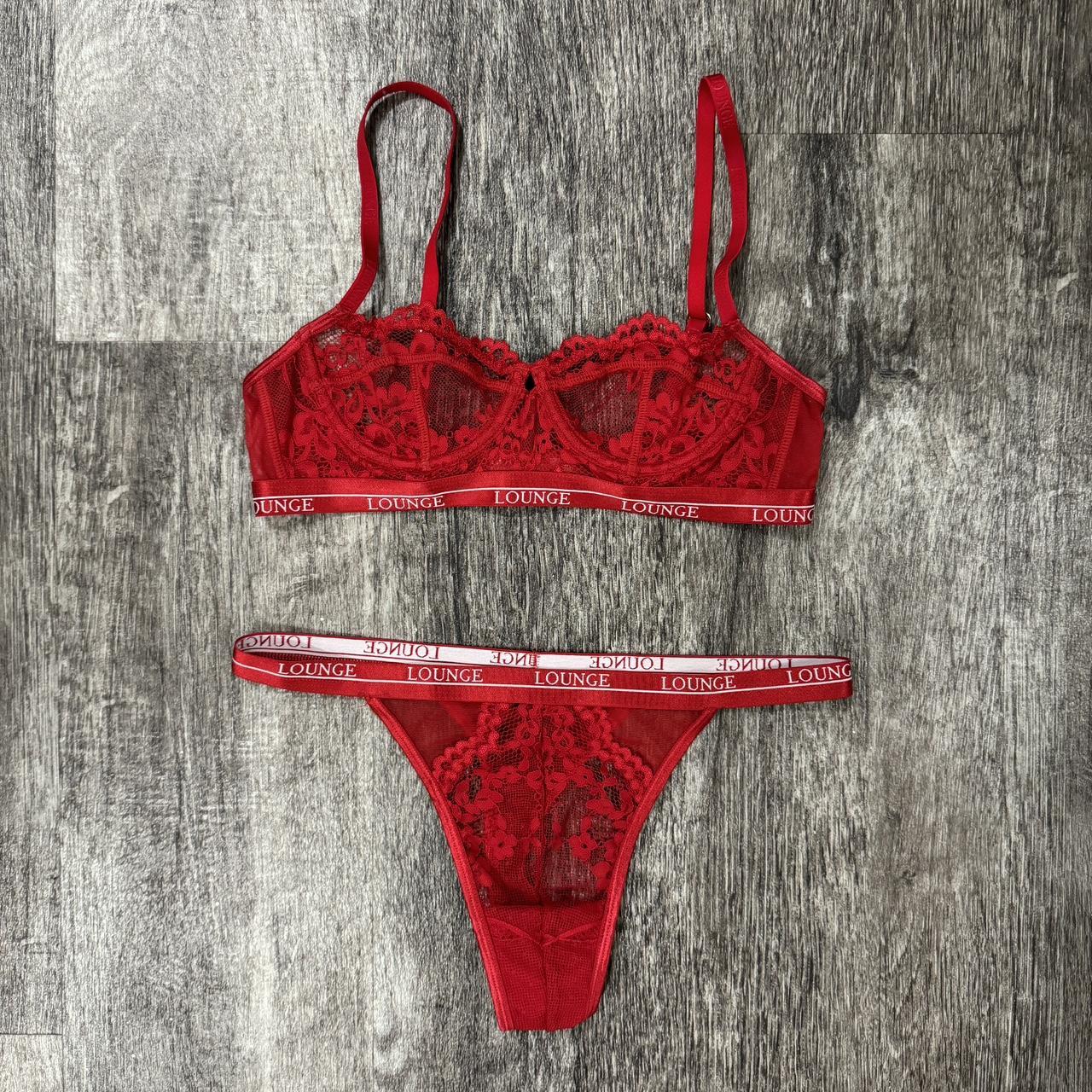 Lounge Underwear Red Lace Set ️ Both Small - Depop