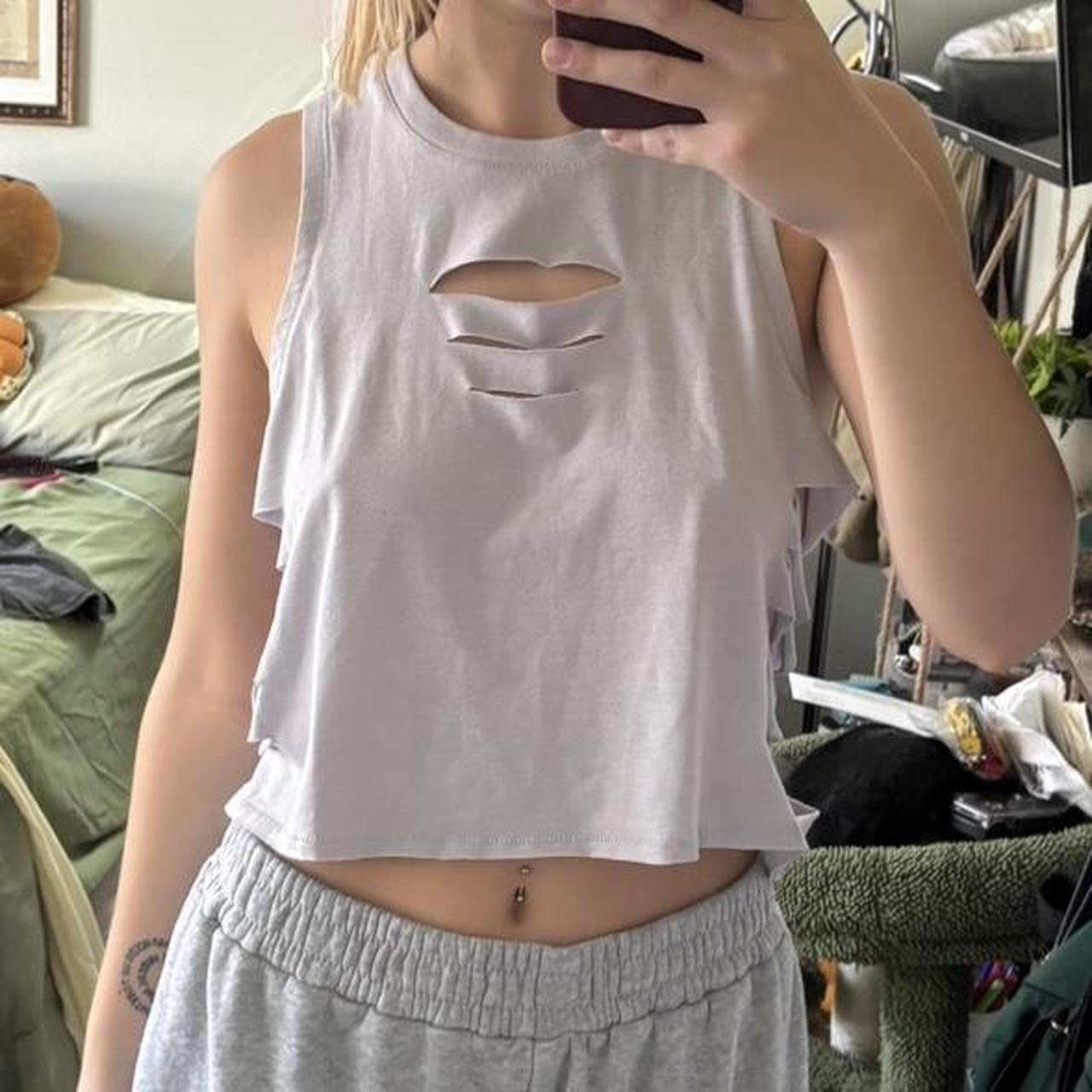 alo brand distressed tank top fits small/medium no... - Depop