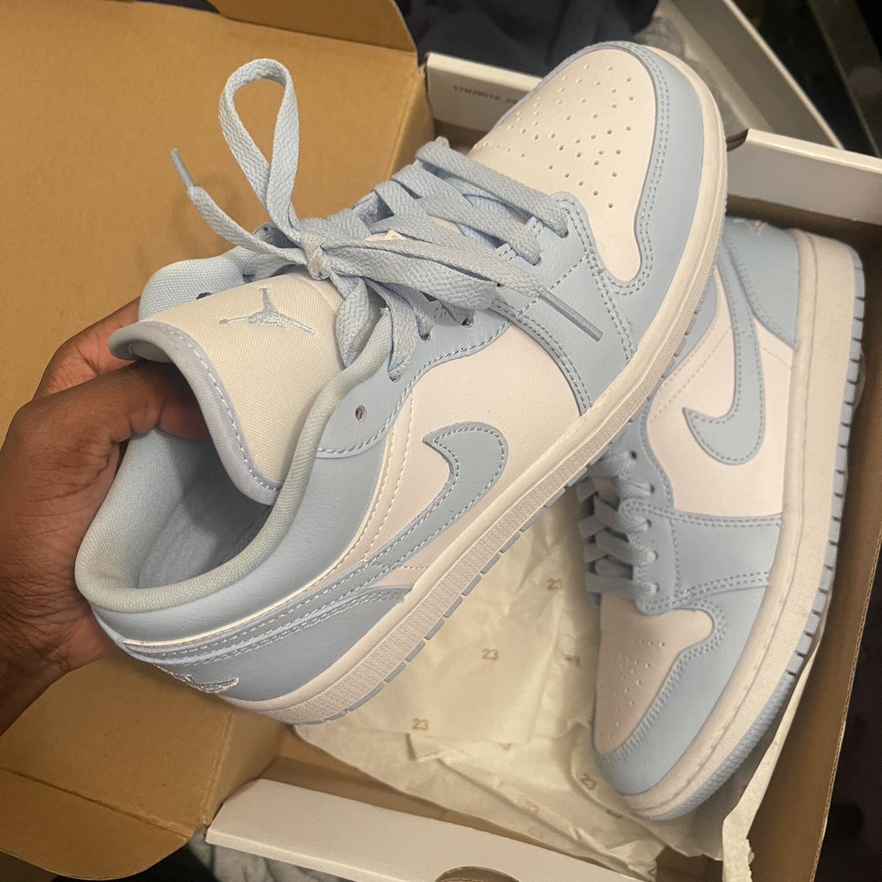 Ice Blue Jordan 1 Lows - Depop