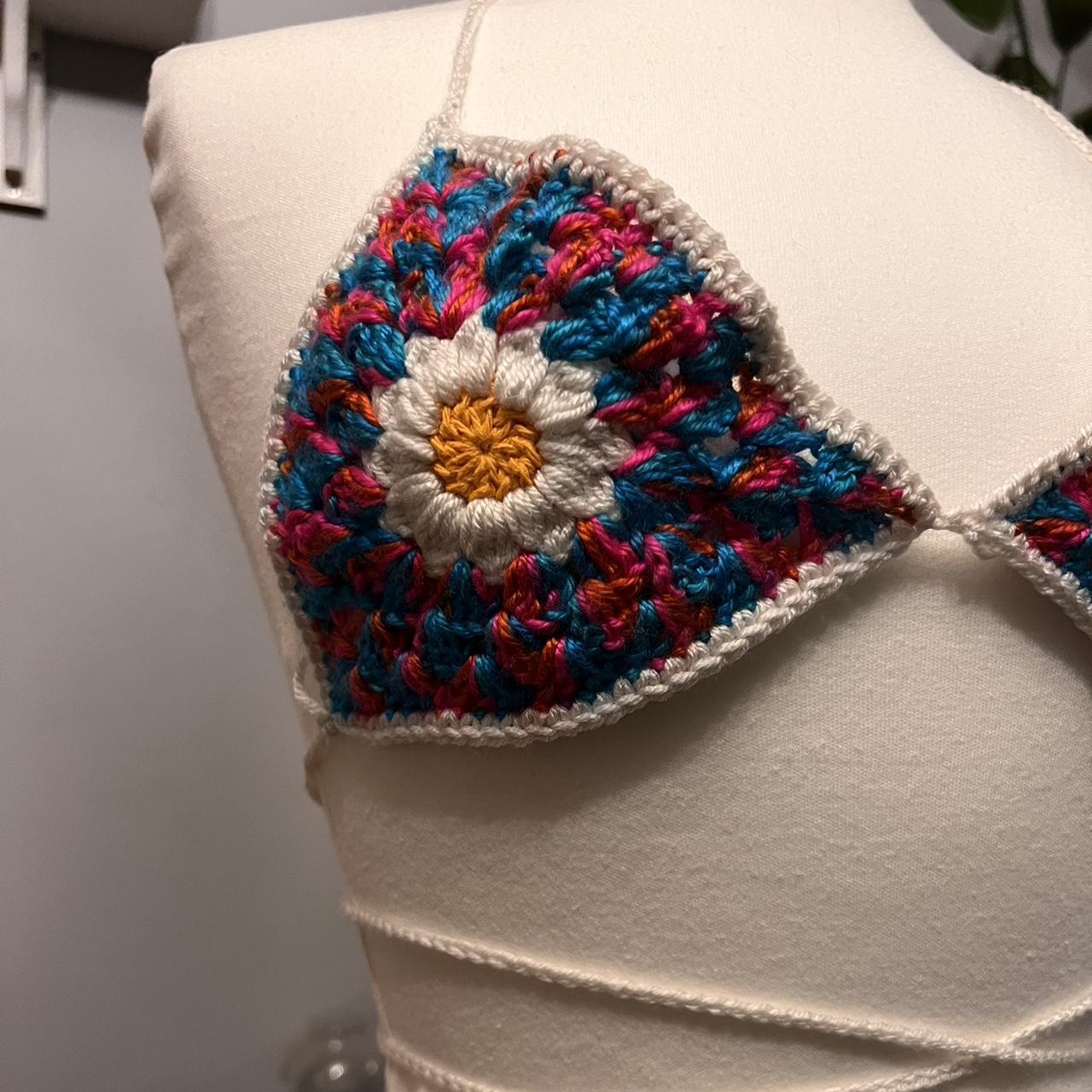 Handmade granny square floral bikini barbie inspired... - Depop
