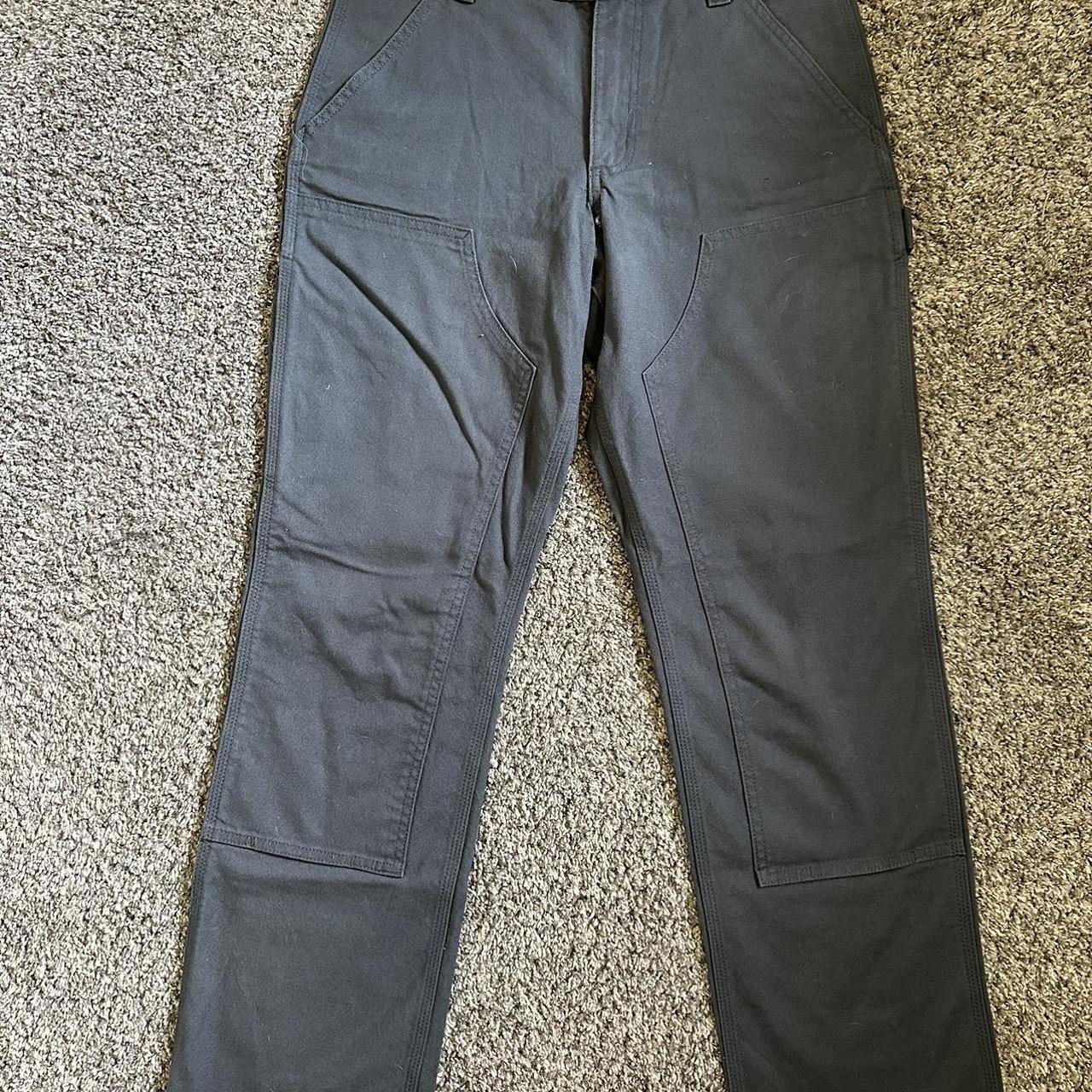 GREY CARHARTT DOUBLE KNEE PANTS SIZE 30x32 Perfect... - Depop