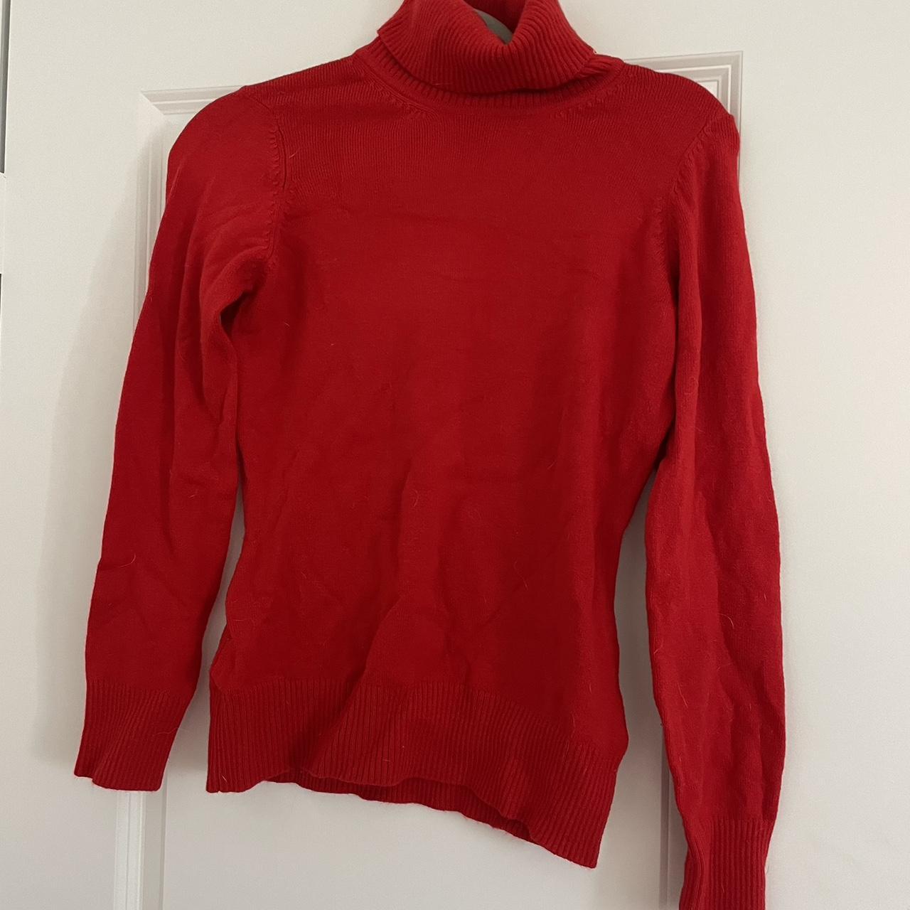 Thick red tight fitting turtle neck. Only wore a for... - Depop