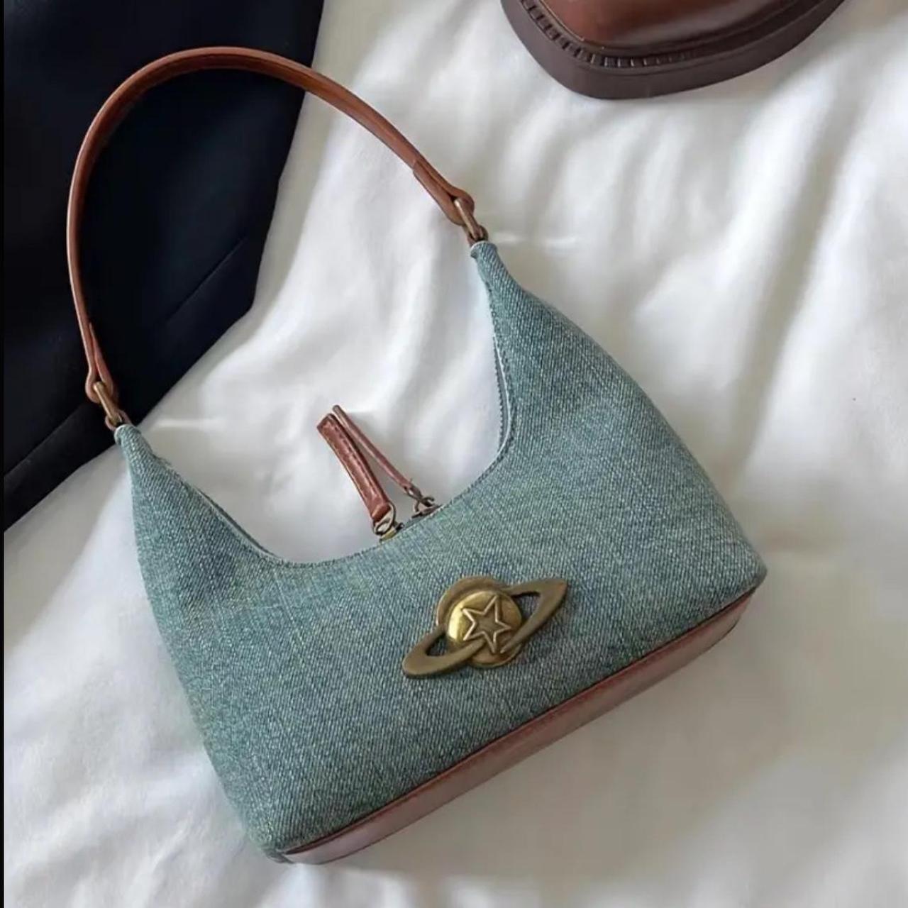 Vintage Blue Retro Shoulder Bag super cute and has... - Depop