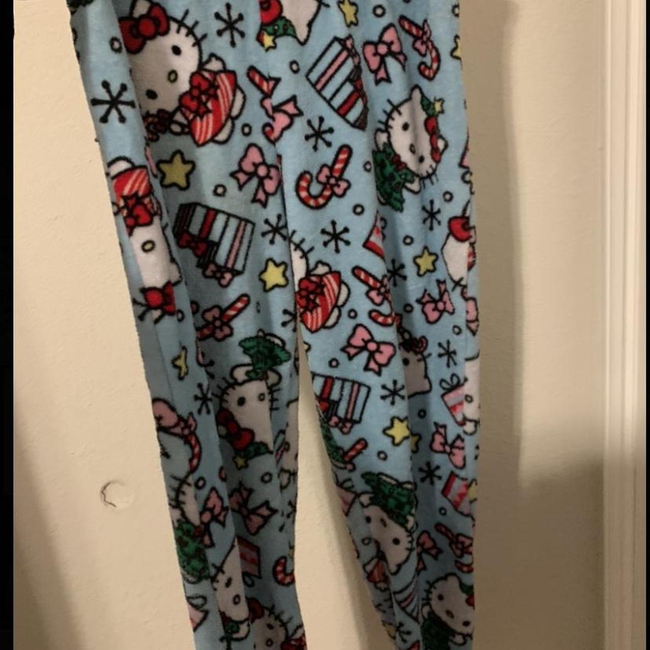 Hello Kitty Women's Blue and Pink Trousers | Depop