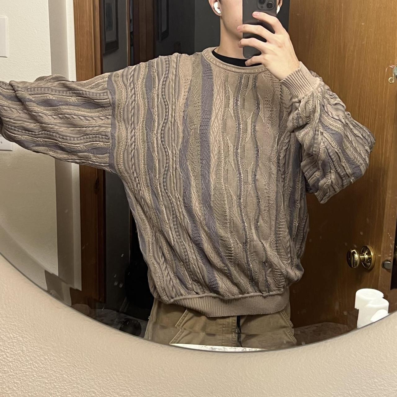 Vintage 90s Coogi Style Cable Knit Sweater Size Xl Depop