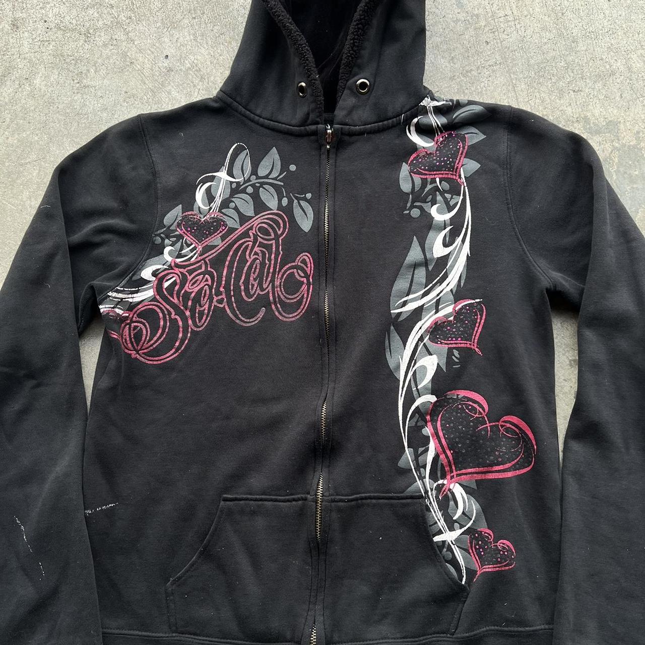 Y2K SoCal Zip Up Hoodie Women’s small / medium - 19”... - Depop