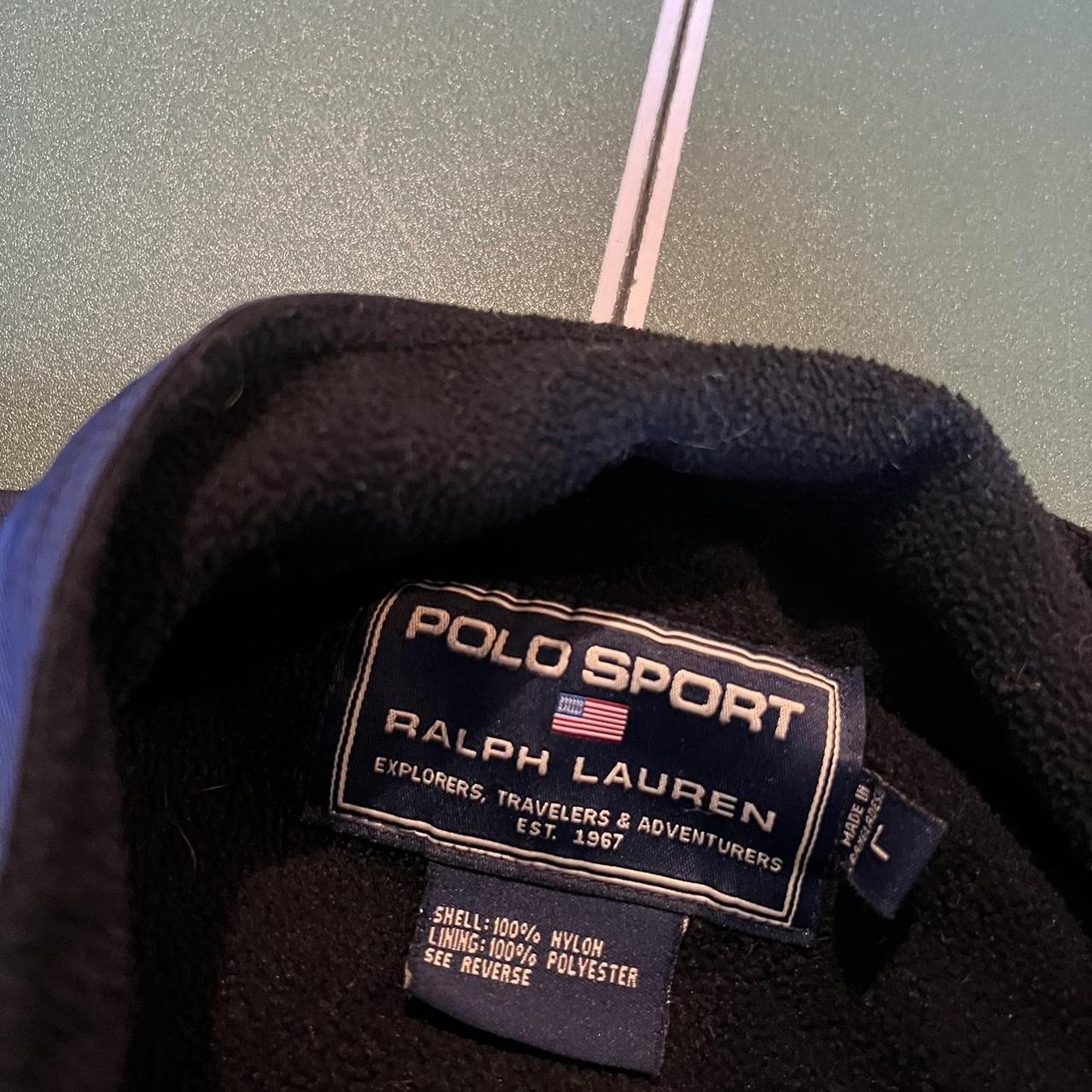 Vintage Polo Jacket Large vintage navy blue polo... - Depop