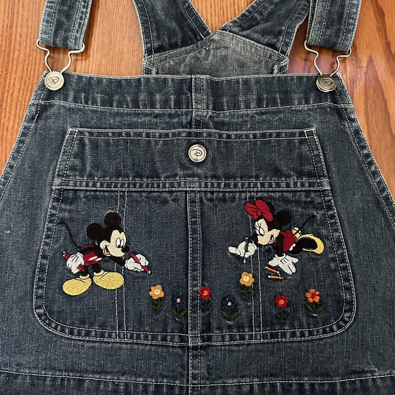 Minnie/Mickey embroidered overalls from Disney.... - Depop