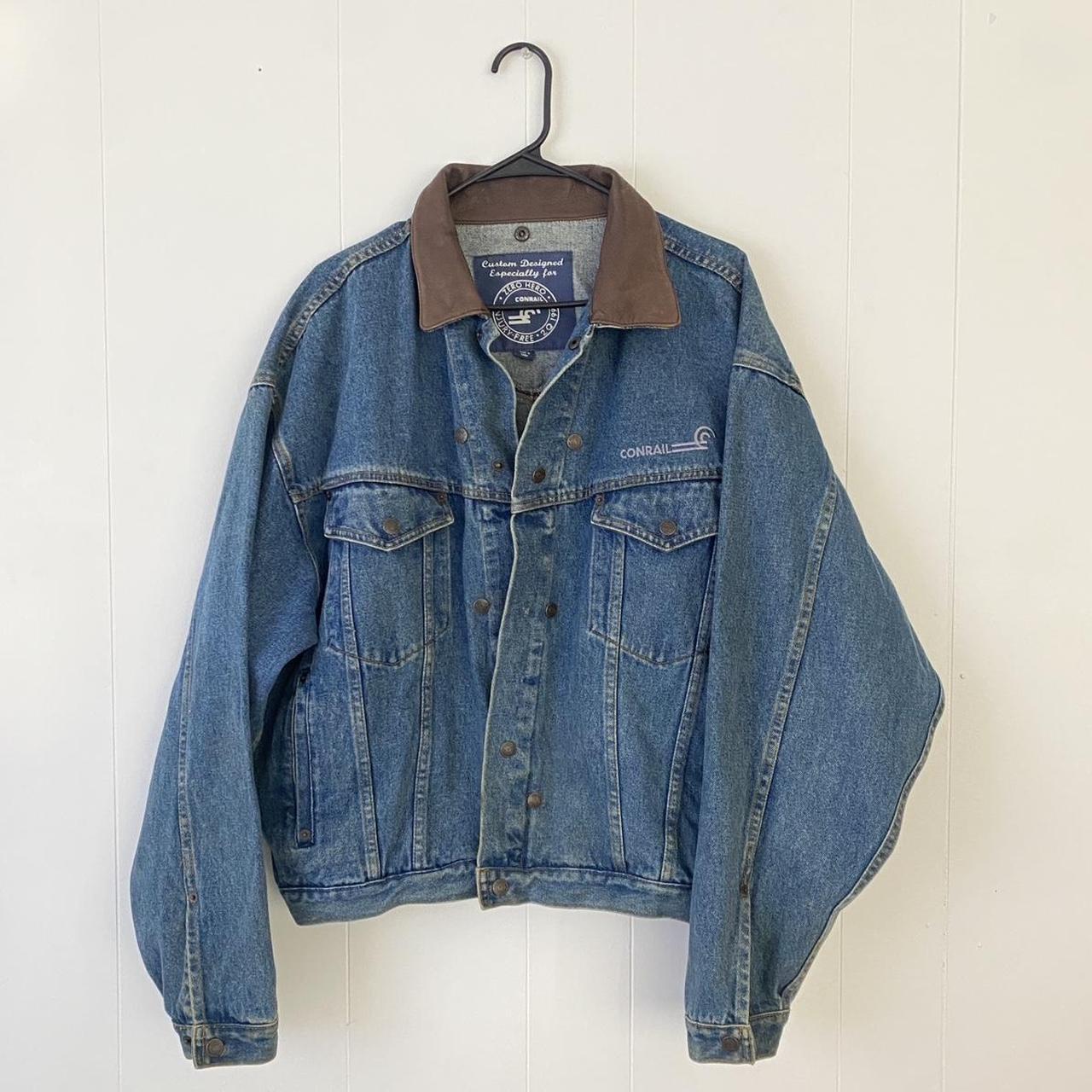 Vintage Conrail Denim Jacket mint condition!... - Depop