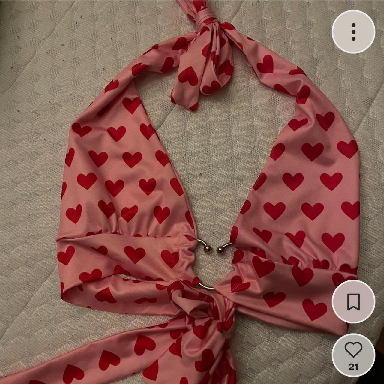 aliexpress pink heart top super flattering - Depop