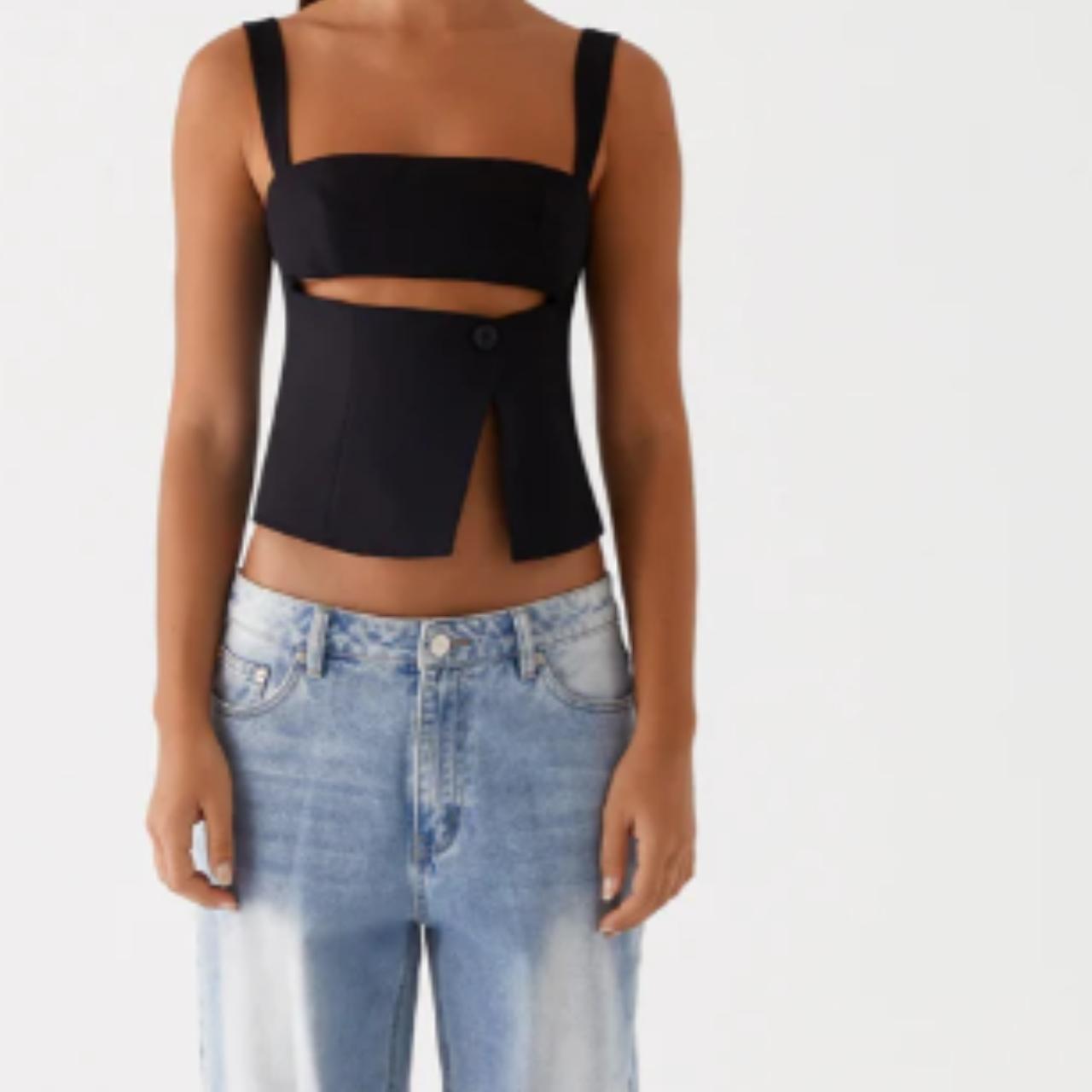 Pepper mayo Exclusive - Pia Cut Out Top - Black size... | Depop