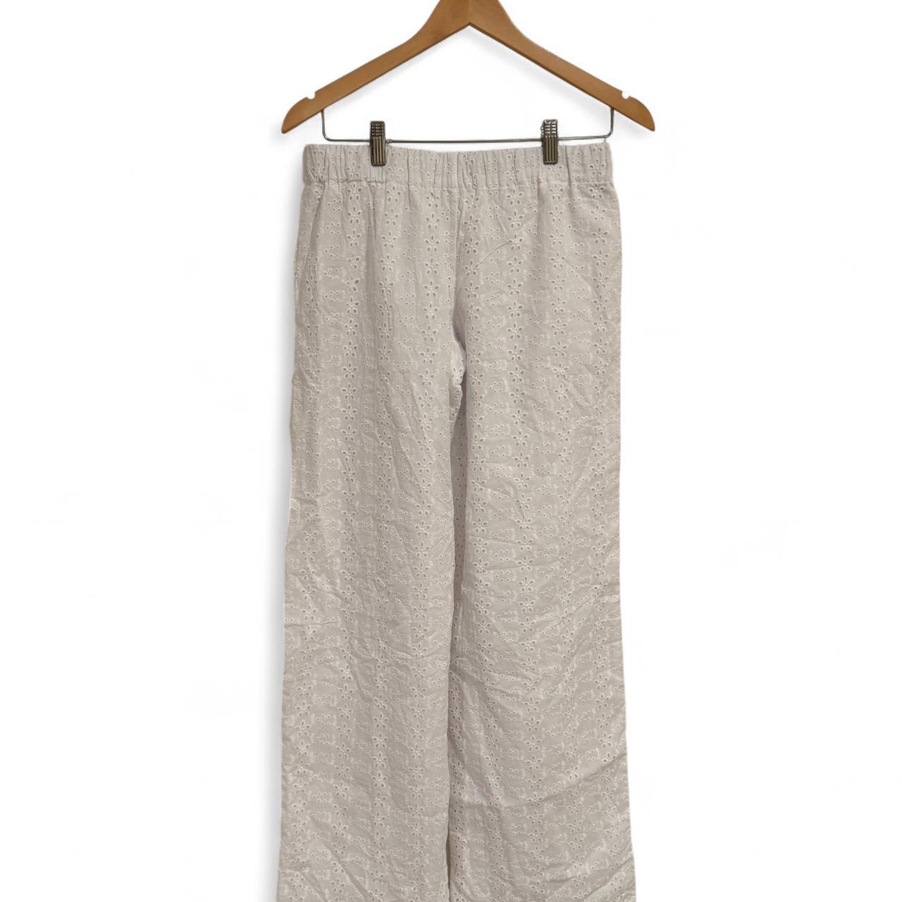 studio seven designs white lazy daisy pants size... | Depop