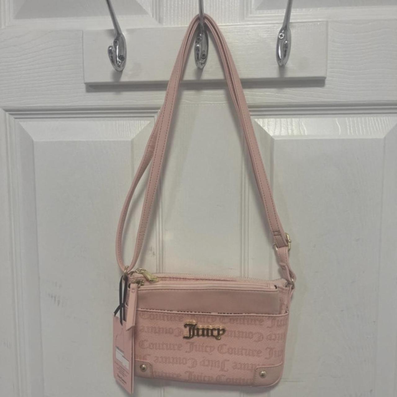 Juicy couture pink monogram cross body bag With... - Depop