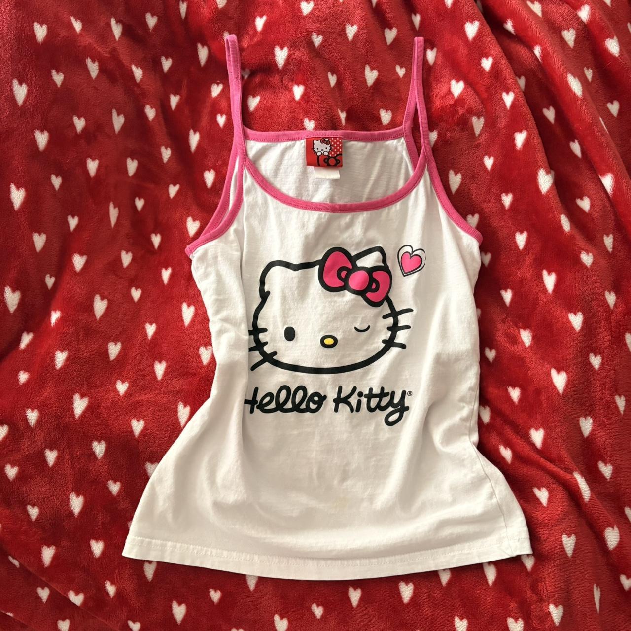 Adorable hot pink and white hello kitty spaghetti... | Depop