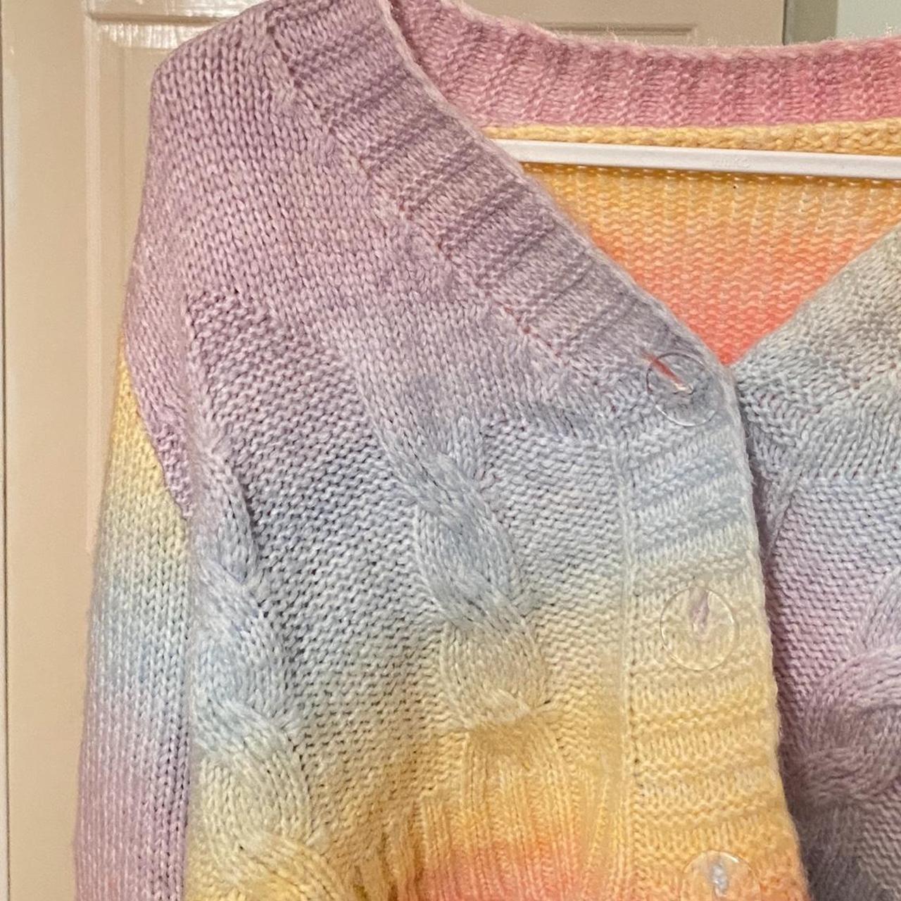 Adorable pastel knitted cardigan, no tag but I think... - Depop